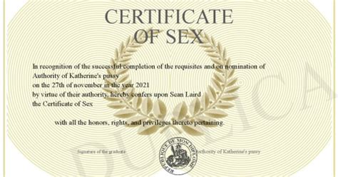 Certificate Of Sex