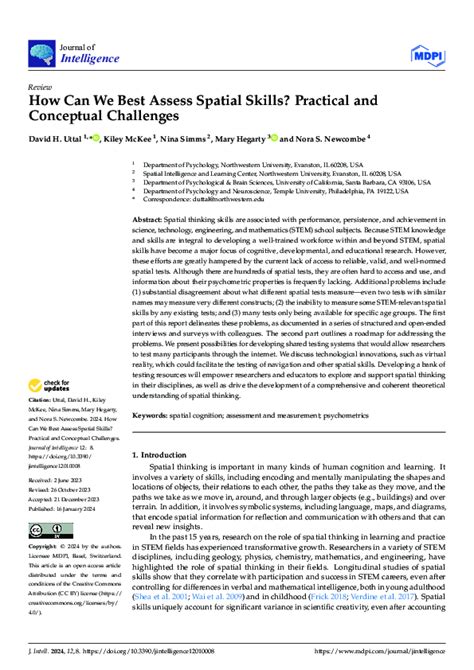 Pdf How Can We Best Assess Spatial Skills Practical And Conceptual Challenges