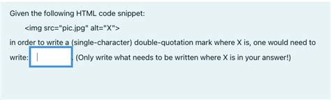 Solved Given The Following HTML Code Snippet