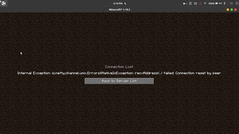 Connection Reset By Peer Problem Rminecraft