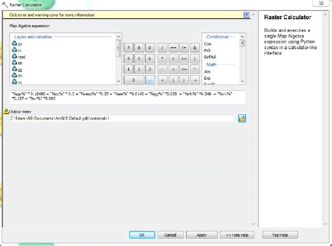 Insert Weight In Raster Calculation Tool In Gis Program Download