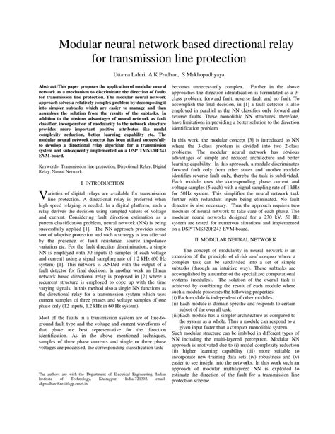 pdf modular neural network based directional relay for transmission