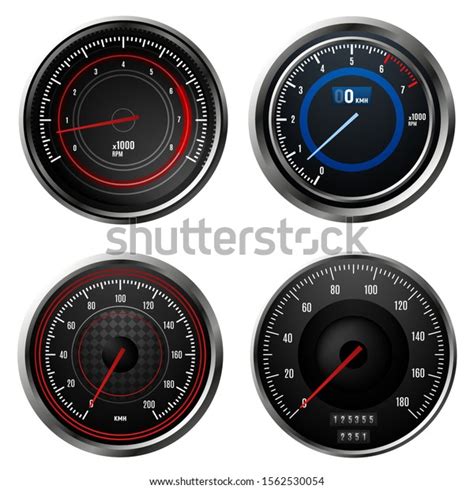 Car Speedometer Tachometer Dashboard Analog Device Stock Vector Royalty Free