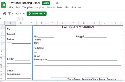 Cara Buat Kwitansi Excel Dari Nol Hingga Bisa Dicetak Tanpa Ribet