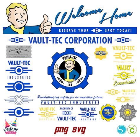 Vault Tec Svg Logo Png Apocalyptic Icons Svg Cricut Retro Gamer Logo