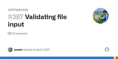 Validating File Input · Issue 387 · Colinhackszod · Github