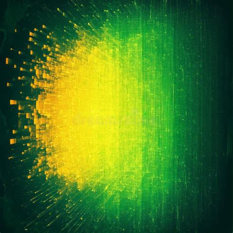 Digital Matrix In Yellow And Green Abstract Data Visualization Stock Illustration Illustration