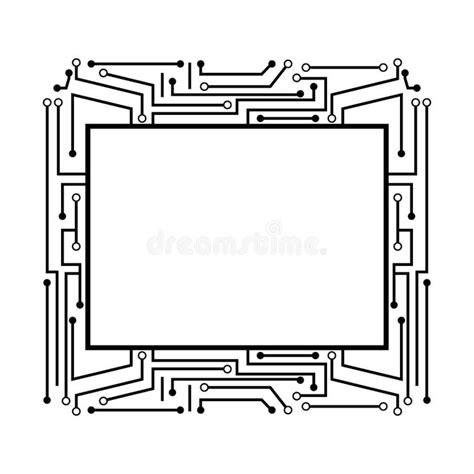Lithography Microchip Frame Cartoon Vector Illustration Stock Vector Illustration Of