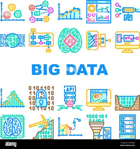 Big Data Analytics Hadoop Icons Set Vector Stock Vector Image And Art Alamy