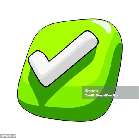 흰색 체크 표시가 있는 녹색 확인 표시 단추 3 4 보기 흰색 배경에 간단한 3d 벡터 그림 오케이에 대한 스톡 벡터 아트 및 기타 이미지 Istock