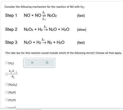 Solved Consider The Following Mechanism For The Reaction Of Chegg