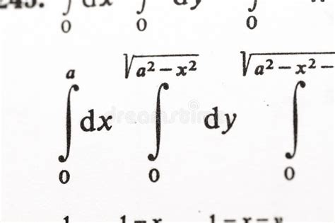 Mathematical Formulas And Integrals On White Paper Highlighting