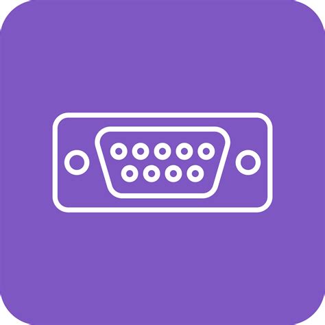 Vga Port Line Round Corner Background Icons Vector Art At Vecteezy