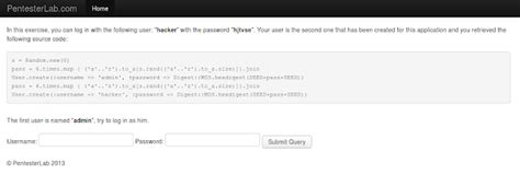 Pentesterlab Write Up Web For Pentester Ii Randomness Issues And Mongodb Injection