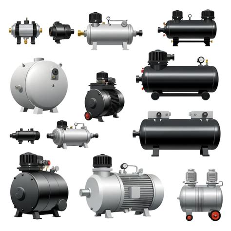 Compressor Vector Set White Background Isolated A High Premium Ai Generated Vector