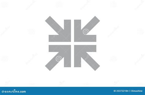 Size Icon Reduce Vector Symbol Simple Zoom Arrow Sign Contraction Design Element Isolated