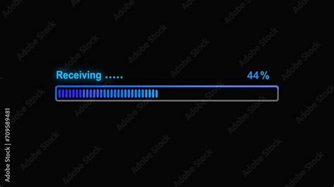 Receiving Progress Bar Animation On Black Screen Receiving Bar Loading