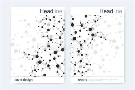 Scientific Brochure Design Template Vector Flyer Layout Molecular Structure With Connected