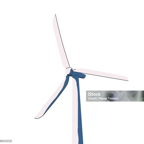 에코 풍력 터빈 공기 프로펠러가있는 재생 가능한 전기 녹색 에너지 발전기 지속 가능한 전기 생산을위한 풍차 흰색 배경에 격리된 평면 그래픽 벡터 일러스트 레이 션 날에 대한