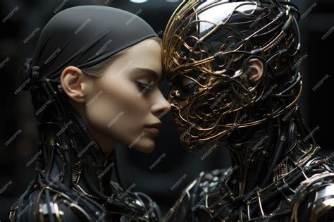 Premium Ai Image Couple Hyper Realistic Ai Minds Intertwining With Circuits Ai Generated
