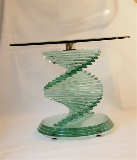 Antiques Atlas Heavy Glass Spiral Coffee Table