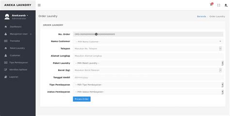 source code aplikasi manajemen jasa laundry berbasis web gratis