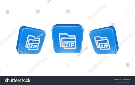 3d Illustration Zip Folder Icon Web Stock Illustration 2262445835 Shutterstock