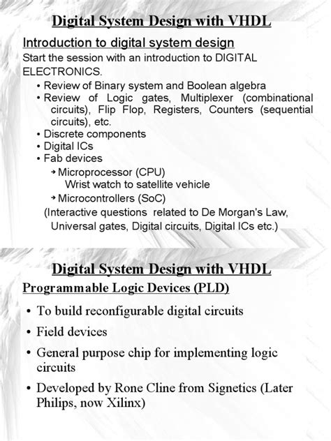 Introuction To Dsd With Vhdl Pdf Hardware Description Language Field Programmable Gate Array