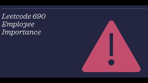 Leetcode 690 Employee Importance Youtube