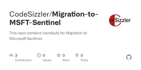 Github Codesizzlermigration To Msft Sentinel This Repo Contains