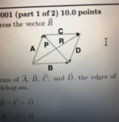 Solved Part 2 Of 2 Express The Vector P In Terms Of A B C Chegg Com