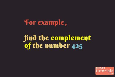 Complement Of A Number Example