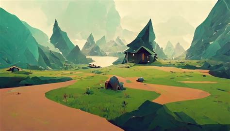 Premium Photo Lowpoly Game Environment Concept Art