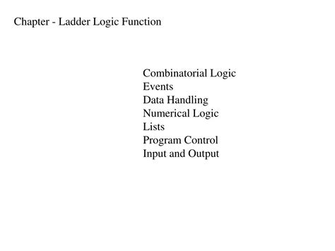 ppt chapter ladder logic function powerpoint presentation free download id 391648