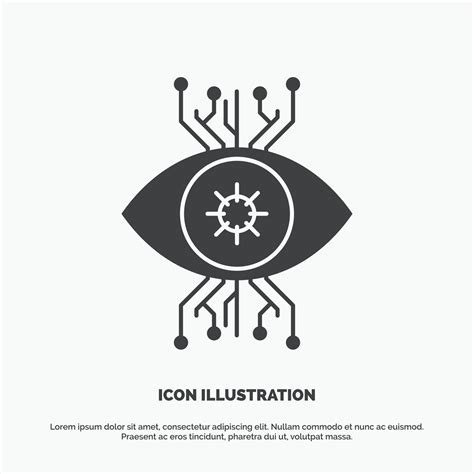 Infrastructure Monitoring Surveillance Vision Eye Icon Glyph Vector Gray Symbol For Ui And