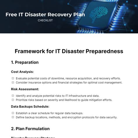 Free It Disaster Recovery Plan Checklist Template To Edit Online