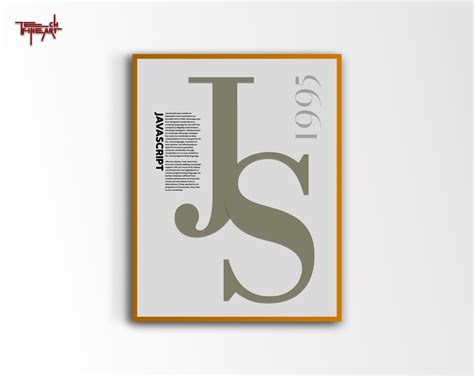 Javascript Typography Poster Minimalist Programming Poster Etsy