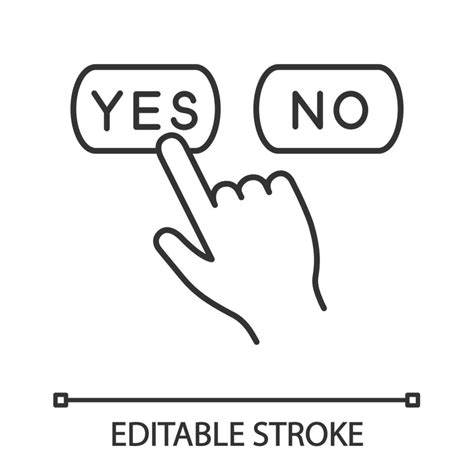Yes Or No Click Linear Icons Thin Line Illustration Accept And