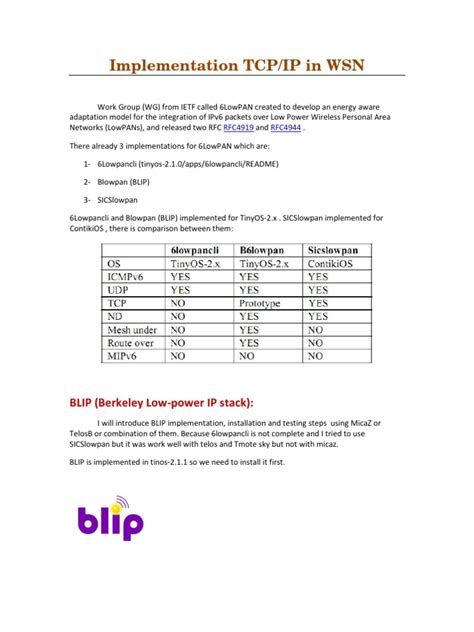 Tcp Ip In Wsn 6lowpan Implementation Pdf I Pv6 Port Computer