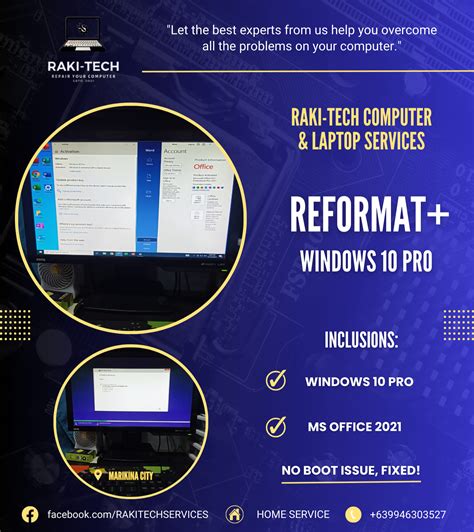 Raki Tech Laptop Reformat Reinstallation Of Windows 10 With Ms Office 2021 Reformat Of