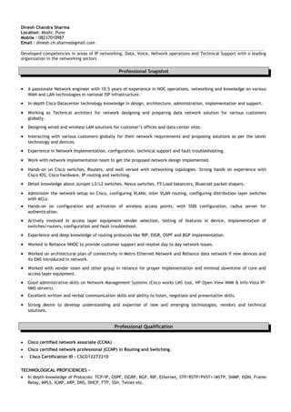 Resume Dinesh Sharma 1 PDF