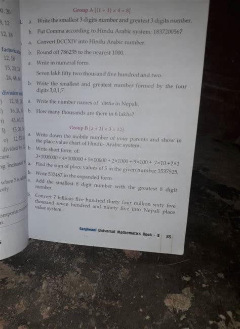 Group A 11×48 1 A Write The Smallest 3 Digits Number And Greatest