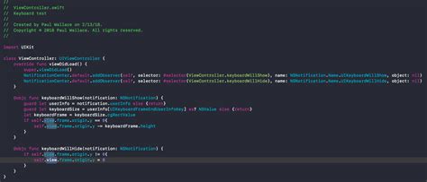how to raise a uitextfield when the keyboard shows by paul wallace