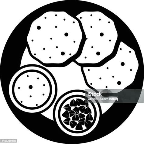 이드 데이 특별 식사 벡터 개요 아이콘 디자인 아시아 요리 기호 가장 인기 있는 요리 기호 길거리 음식 스톡 일러스트 할바 포리 차나이 개념 갈색에 대한 스톡 벡터 아트 및