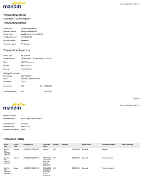 Transaction Status 177 Pdf Indonesian Rupiah Payments