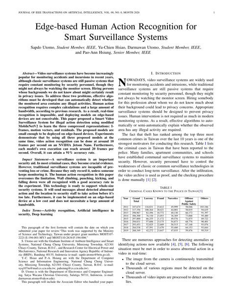 Pdf Edge Based Human Action Recognition For Smart Surveillance Systems