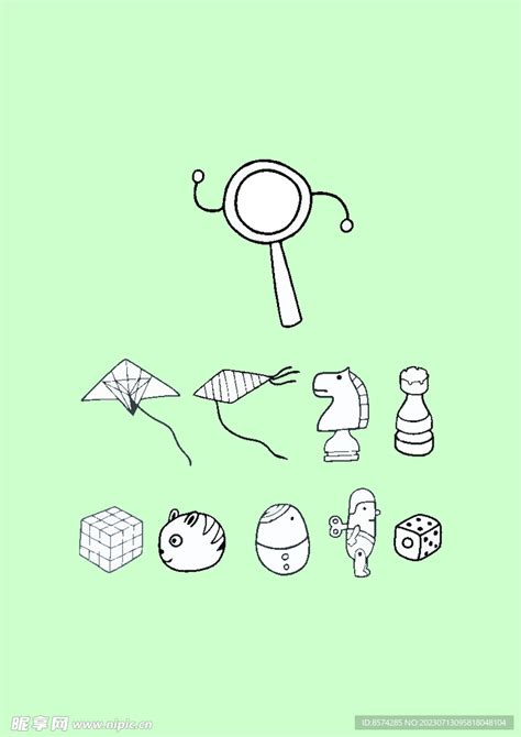 简笔画玩具设计图 其他 动漫动画 设计图库 昵图网