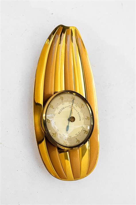 Brass Wall Barometer Vienna Around 1960s Kica Jugendstil