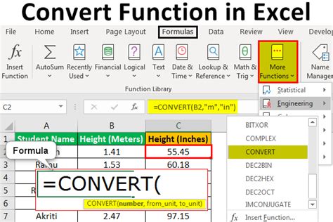 How To Use Convert Function In Excel To Convert Units