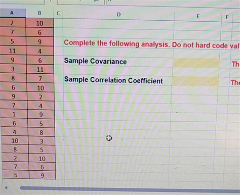 Solved Given The Accompanying Data Use Excels Function